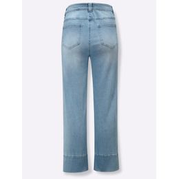 WITT Damen 7/8-Jeans mit Passformsattel hinten, blue-bleached, Gr&ouml;&szlig;e 36