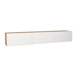 Vente-Unique Tv-H&auml;ngeschrank, Natur, Wei&szlig;, Holz, Rechteckig, 180x29.5x29.5 cm, Wohnzimmer, Wohnw&auml;nde, Lowboards, Lowboards stehend
