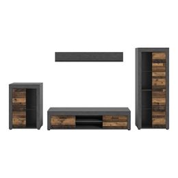 Pharao24.de Anbauwand Medienwand Urbaner Stil Recyclingholz Optik
