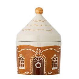 Bloomingville Gina Gef&auml;&szlig; mit Deckel aus Steingut, Weihnachten Braun - &Oslash; 16 x H 23 cm