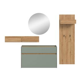 Pharao24.de Kompaktgarderobe Dielenm&ouml;bel Salbeigr&uuml;n Skandinavisches Design