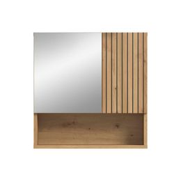 Pharao24.de H&auml;ngeschrank Badschrank mit Spiegel Eichenoptik
