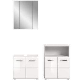 Pharao24.de Badm&ouml;bel Set Badschrank Kombination Mehrteilig mit Mit Metallgriffen