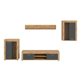 Pharao24.de Schrankwand Wohnzimmer Fernsehwand Modernes Design Vielf&auml;ltige Aufbewahrungsm&ouml;glichkeiten
