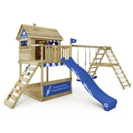 Kinderspielturm Smart Seaside - Robuster Spielturm mit Sandkasten, Wellenrutsche & Spielhaus aus Massivholz f&uuml;r den Garten - Wickey