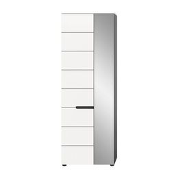 Pharao24.de Spiegelschrank Dielenschrank Grau-Wei&szlig; Schmal