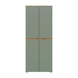 Pharao24.de Hochschrank Garderobenschrank Matte Fronten Eichen Nachbildung