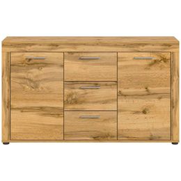 Pharao24.de Sideboard Schubladenkommode Holzoptik 2-t&uuml;rig