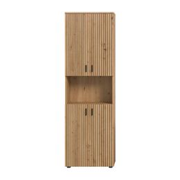 Pharao24.de Hochschrank Badschrank Rillenfront Ablagefach