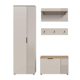 Pharao24.de Komplett Garderobe Dieleneinrichtung mit Mit Garderobenschrank 4-teiliges Set