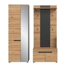 Pharao24.de Dielenm&ouml;bel Set Komplett Garderobe Stauraum Sitzgelegenheit
