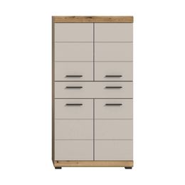 Pharao24.de Hochkommode Seitenschrank Eiche Nachbildung 10 Schubladen