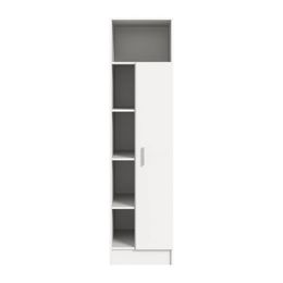 Pharao24.de Badezimmer Hochschrank Seitenschrank mit offenen F&auml;chern und T&uuml;rfach