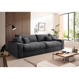 P & B 3-Sitzer-Sofa Kamil, Anthrazit, Textil, F&uuml;llung: Schaumstoffflocken,Polyester, Schaumstoffflocken, 298x95x122 cm, R&uuml;cken echt, Wohnzimmer, Sofas & Couches, Sofas, 3-Sitzer Sofas