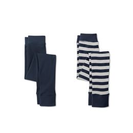 Tchibo - 2 lange Unterhosen - Kinder - Gr. 122/128 - dunkelblau/gestreift