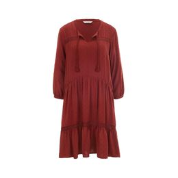 Tchibo - Midi-Kleid mit H&auml;kelborte - Damen - Gr. 46 - rostrot
