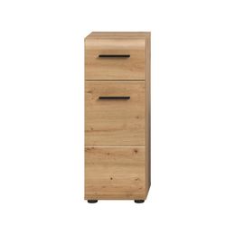 Pharao24.de Hochschrank Beistellschrank Helle Holzoptik Drei F&auml;cher
