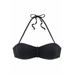 Buffalo Bandeau-Bikini-Top 'Happy' schwarz Gr. 36 Cup A/B. Mit Flechtdetails. Mit Seitlichen St&auml;bchen Und Ohne B&uuml;gel