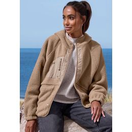 VIVANCE ACTIVE BY LASCANA Fleecejacke braun Gr. 40/42 f&uuml;r Damen. Oversize