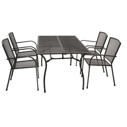 DEGAMO Garnitur CLASSIC 5-teilig, Streckmetall anthrazit (Tisch 90x150cm)