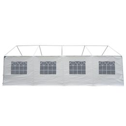 DEGAMO Seitenplane f&uuml;r Partyzelt, L&auml;nge 8 Meter, PVC wei&szlig; mit Fenstern