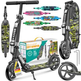 KESSER&reg; Scooter Roller Kinderroller Cityroller Tretroller Kickroller klappbar h&ouml;henverstellbar, Kickscooter bis 100kg, Hinterradbremse, rutschfeste Trittfl&auml;che, bis 185cm K&ouml;rpergr&ouml;&szlig;e, inkl. Tragegurt