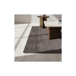 KADIMA DESIGN Kurzflorteppich Waschbar ISAR, einfarbig, Grau, 140 x 200 cm