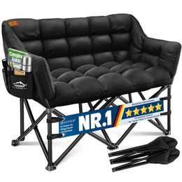 Kesser&reg; Campingsofa faltbar, Campingcouch breit, gepolstert mit Seitentaschen & Tasche, Faltsofa DUO, Campingstuhl Indoor & Outdoor, Camping, Festival, Angeln & Garten