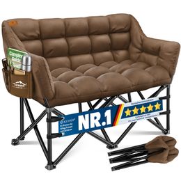 Kesser&reg; Campingsofa faltbar, Campingcouch breit, gepolstert mit Seitentaschen & Tasche, Faltsofa DUO, Campingstuhl Indoor & Outdoor, Camping, Festival, Angeln & Garten