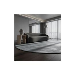 Kurzflorteppich Waschbar LECH, einfarbig, Silber, &Oslash; 120 cm