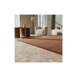 KADIMA DESIGN Kurzflorteppich Waschbar LECH, einfarbig, Braun, 80 x 250 cm