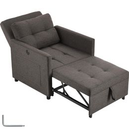TecTake&reg; Schlafsessel, 3in1 als Sessel, Lounger oder G&auml;stebett, 6-fach verstellbare R&uuml;ckenlehne, stabiles Stahlgestell, 82 x 80 x 86 cm, Belastbarkeit 150 kg