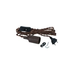 Parus by Venso E27 Lampenfassung Helix 4m Textilkabel Braun, Eurostecker, Venso Ecosolutions Lampenfassung E27 mit Kabel f&uuml;r E27 LED Lampe, Bulb Holder, Kabel f&uuml;r Lampe, Fassung E27