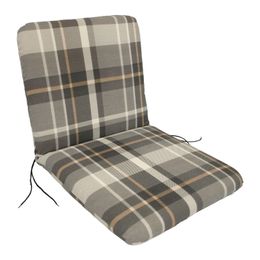 DEGAMO Auflage SEATTLE f&uuml;r Sessel, grau/beige kariert