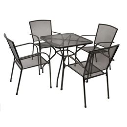 DEGAMO Garnitur CLASSIC 5-teilig, Streckmetall anthrazit (Tisch 70x70cm)