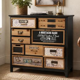 Apotheker-Schrank MCW-A43, Kommode, Tanne Holz massiv Vintage Shabby-Look 90x90x32cm