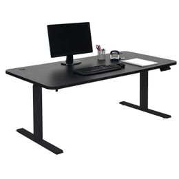 Schreibtisch MCW-D40, Computertisch, elektrisch h&ouml;henverstellbar 160x80cm 53kg MVG ~ schwarz, schwarz