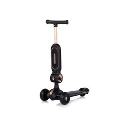 Chipolino Kinderroller Bloomi 2 in 1 Laufrad Sitz PU-R&auml;der Lichteffekte Bremse schwarz