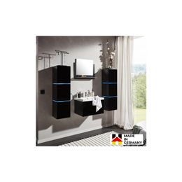 Home Deluxe Badm&ouml;bel Komplettset WANGEROOGE XL - Schwarz Made in Germany