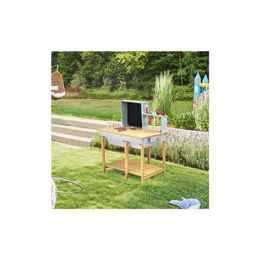 Home Deluxe Werkbank aus Holz TOOL - Blau