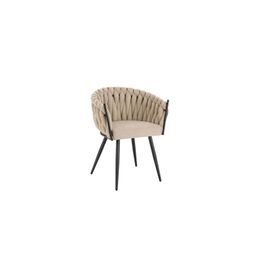 Home Deluxe Esszimmerstuhl gewebt AYLA - 1er Set Beige