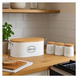 HTI-Line neuetischkultur Brot-, Kaffee-, Tee- und Zuckervorratsdose 4-teiliges Set