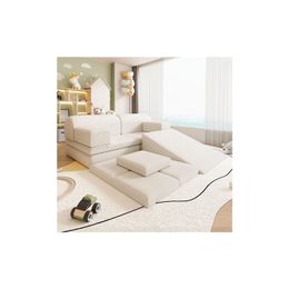 Home Deluxe Spielsofa LIV inkl. Rutsche - Cord Beige