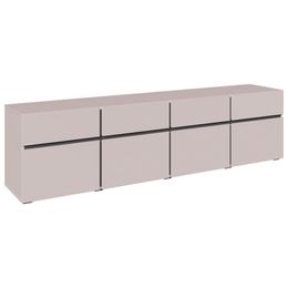 Xora Lowboard, Kaschmir, Holzwerkstoff, 4 Schublade(n) Schubladen, 200x52.8x40 cm, stehend, in verschiedenen Holzdekoren erh&auml;ltlich, Wohnzimmer, Wohnw&auml;nde, Lowboards, Lowboards stehend