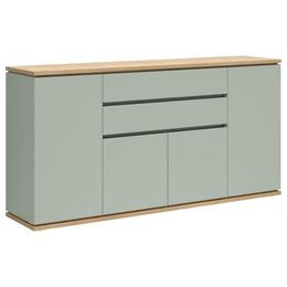 Xora Sideboard, Eiche, Salbeigr&uuml;n, Holzwerkstoff, 5 F&auml;cher, 2 Schublade(n) Schubladen, 184x93x42 cm, FSC Mix, stehend, Typenauswahl, Beim&ouml;bel erh&auml;ltlich, Wohnzimmer, Kommoden & Sideboards, Sideboards