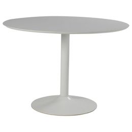P & B Esstisch, Wei&szlig;, Metall, Holzwerkstoff, rund, S&auml;ule, Bodenplatte, 110x76x110 cm, Esszimmer, Tische, Esstische, Esstische rund