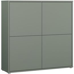 CARRYHOME Highboard, Salbeigr&uuml;n, Kunststoff, Holzwerkstoff, 4 F&auml;cher, 124.5x121.5x34.9 cm, Beim&ouml;bel erh&auml;ltlich, stehend, Wohnzimmer, Kommoden & Sideboards, Highboards
