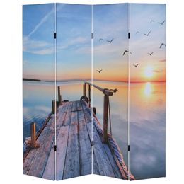 MCW Foto-Paravent Bagheria, Paravent Raumteiler Spanische Wand 180x160cm MVG-zertifiziert ~ Sonnenuntergang