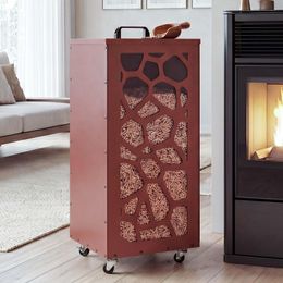 Pelletbeh&auml;lter MCW-Q30 Waben, Pelletbox Aufbewahrungsbox f&uuml;r z.B. Tierfutter, Rollen F&uuml;&szlig;e 86x37x37cm ~ kupferfarben