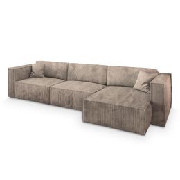 Masseno Ecksofa, Beige, Kunststoff, 5-Sitzer, L-Form,L-Form, 347x148 cm, Wohnzimmer, Sofas & Couches, Wohnlandschaften, Ecksofas